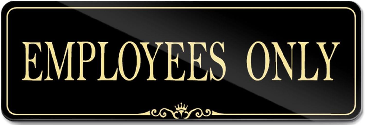 Acrylic Plastic Signs 3x10 Inch Employees Only Sign Acrylic Self Stick ...