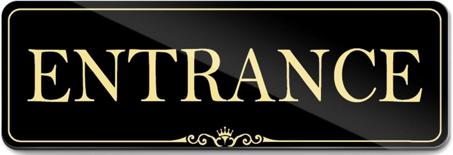 Acrylic Plastic Signs 3x10 Inch Entrance Sign Acrylic Self Stick Door ...