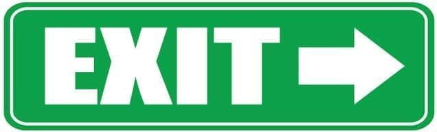 Acrylic Plastic Signs 3x10 Inch Exit Right Arrow Sign For House Door ...