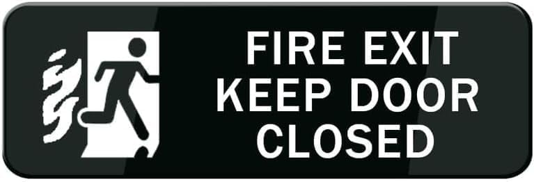 Acrylic Plastic Signs 3x10 Inch Fire Exit Keep Door Closed Sign For ...
