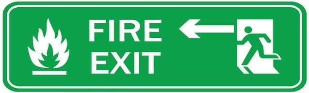 Acrylic Plastic Signs 3x10 Inch Fire Exit Running Man Left Arrow Sign ...