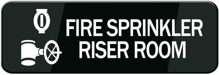 Acrylic Plastic Signs 3x10 Inch Fire Sprinkler Riser Room Sign For Door ...