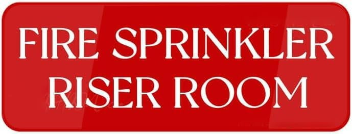 Acrylic Plastic Signs 3x10 Inch Fire Sprinkler Riser Room Sign For ...