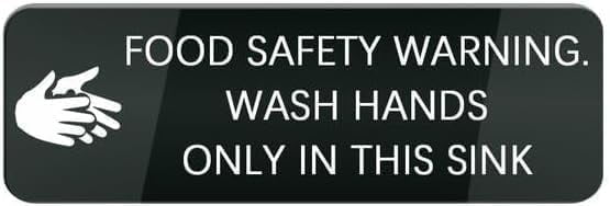Acrylic Plastic Signs 3x10 Inch Food Safety Warning Wash Hands Only In ...