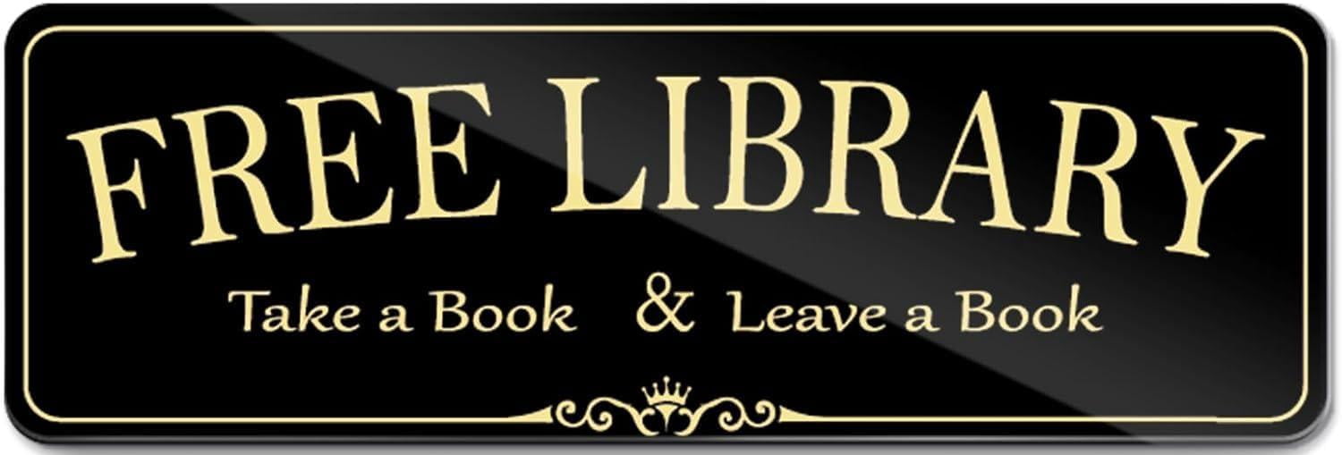 Acrylic Plastic Signs 3x10 Inch Free Library Sign Acrylic Self Stick ...