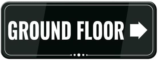 Acrylic Plastic Signs 3x10 Inch Ground Floor Arrow Right Sign Self Sign ...