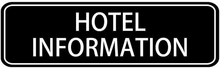 Acrylic Plastic Signs 3x10 Inch Hotel Information Sign Black Self Stick ...
