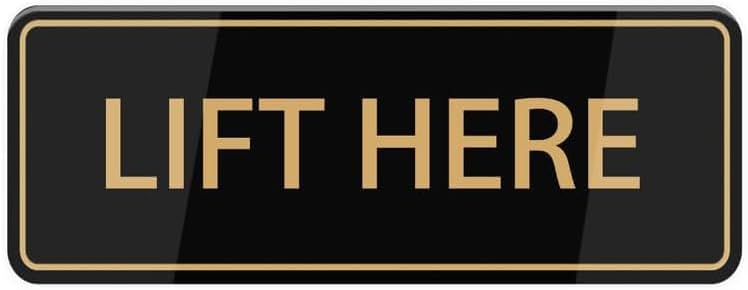 Acrylic Plastic Signs 3x10 Inch Lift Here Sign Self Sign For Front Door ...
