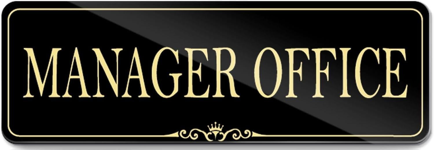 Acrylic Plastic Signs 3x10 Inch Manager Office Room Acrylic Sign Self ...