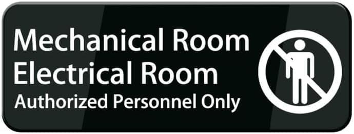 Acrylic Plastic Signs 3x10 Inch Mechanical Room Electrical Room ...