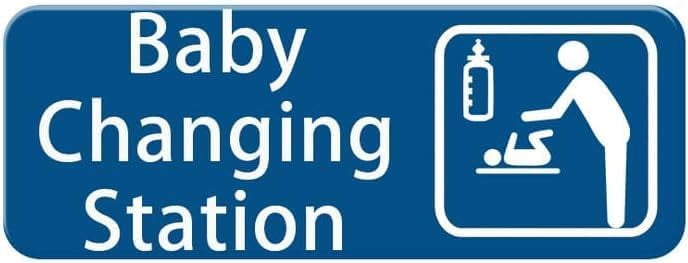 Acrylic Plastic Signs 3x10 Inch New Baby Changing Station Sign Blue For ...