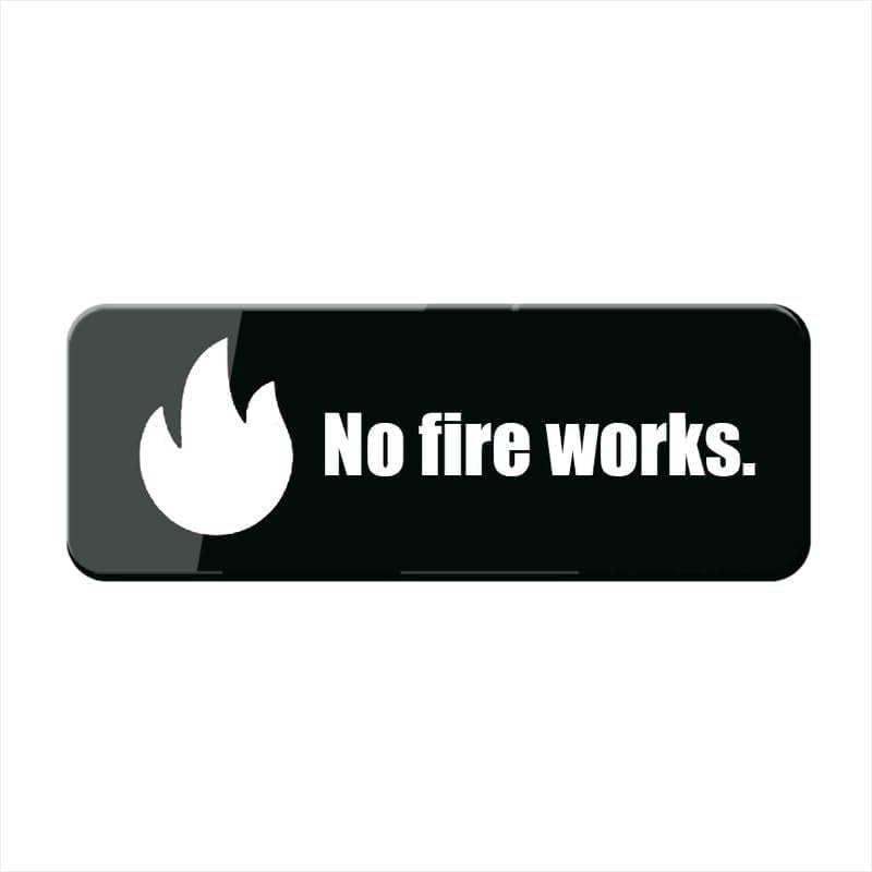 Acrylic Plastic Signs 3x10 Inch No Fire Works. Sign Rounded Corners ...