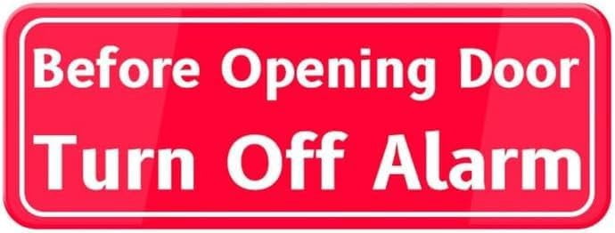 Acrylic Plastic Signs 3x10 Inch Before Opening Door Turn Off Alarm Sign ...