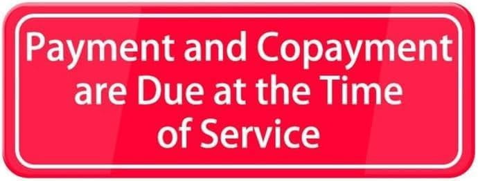 Acrylic Plastic Signs 3x10 Inch Payment And Copayment Are Due At The ...