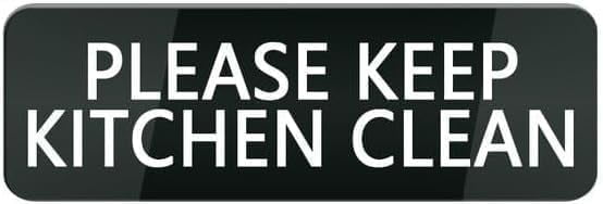 Acrylic Plastic Signs 3x10 Inch Please Keep Kitchen Clean Sign For Door ...