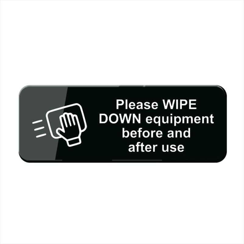 Acrylic Plastic Signs 3x10 Inch Please Wipe Down Equipment Before And ...