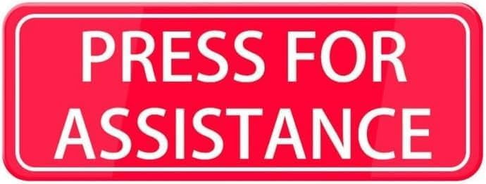 Acrylic Plastic Signs 3x10 Inch Press For Assistance Sign For Business ...