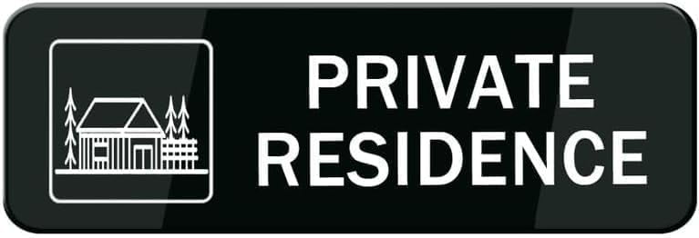 Acrylic Plastic Signs 3x10 Inch Private Residence Sign Signage ...