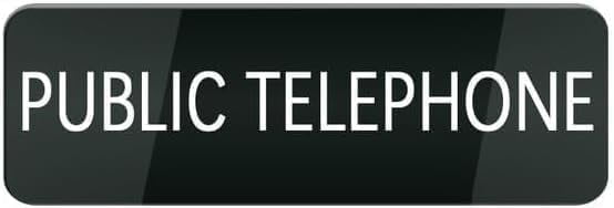 Acrylic Plastic Signs 3x10 Inch Public Telephone Small Rectangular Sign ...