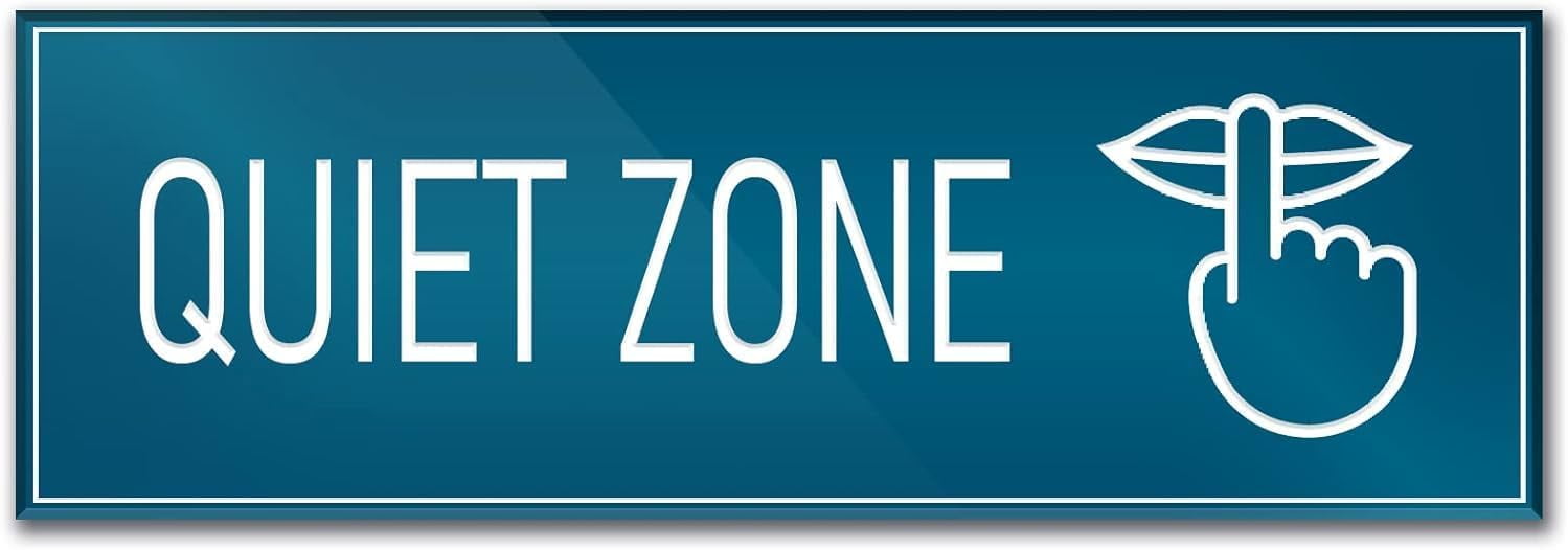 Acrylic Plastic Signs 3x10 Inch Quiet Zone Sign Dark Blue Acrylic Door ...