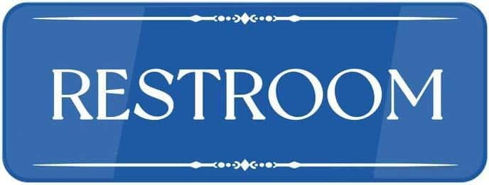 Acrylic Plastic Signs 3x10 Inch Restroom Sign Rounded Corners Long ...