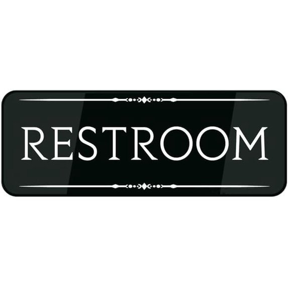 Acrylic Plastic Signs 3x10 Inch Restroom Sign Self Adhesive For Door Or ...