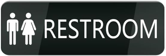 Acrylic Plastic Signs 3x10 Inch Restroom Small Rectangular Sign For ...