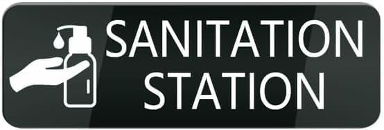 Acrylic Plastic Signs 3x10 Inch Sanitation Station Small Rectangular ...
