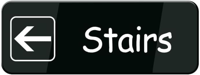 Acrylic Plastic Signs 3x10 Inch Stairs With Left Arrow Graphic Sign Es ...