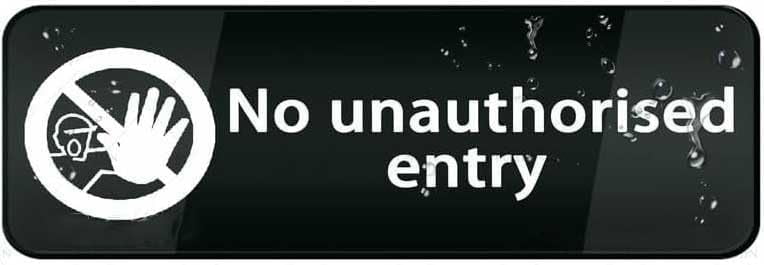 Acrylic Plastic Signs 3x10 Inch No Unauthorised Entry Sign Rounded ...