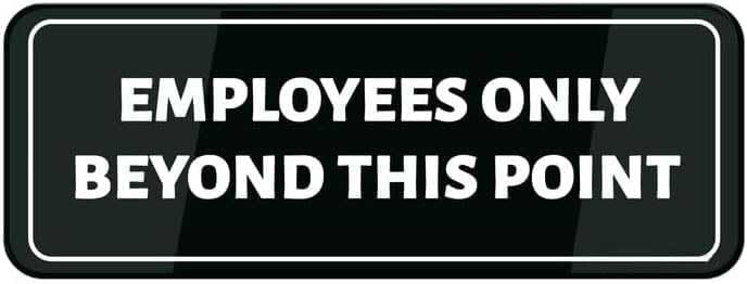 Acrylic Plastic Signs 3x10 Inch For Wall Employees Only Beyond This ...