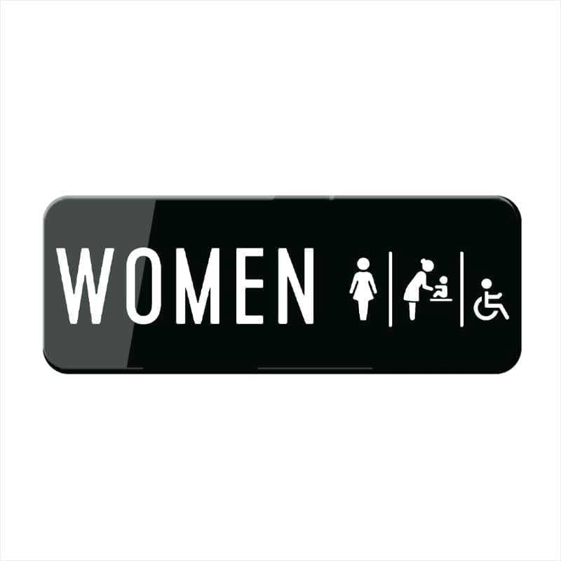 Acrylic Plastic Signs 3x10 Inch For Wallset Women Restroom Sign With ...