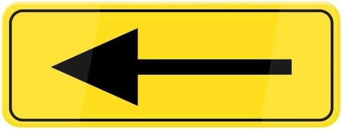 Acrylic Plastic Signs 3x10 Inch Warning Arrow Left Acrylic Warning Sign ...