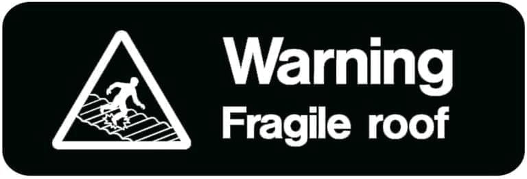 Acrylic Plastic Signs 3x10 Inch Warning Fragile Roof Acrylic Sign ...