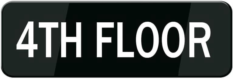 Acrylic Plastic Signs 3x8 Inch 4th Floor Sign Signage Whiteblack ...