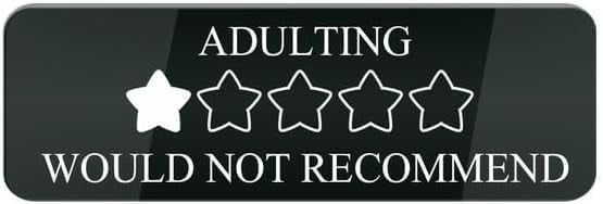Acrylic Plastic Signs 3x8 Inch Adulting Would Not Recommend Small ...