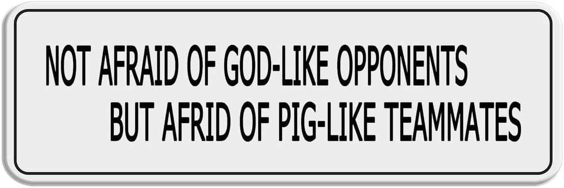 Acrylic Plastic Signs 3x8 Inch Not Afraid Of Godlike Opponents But ...