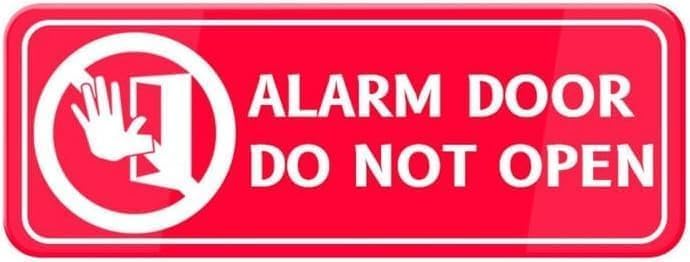 Acrylic Plastic Signs 3x8 Inch Alarm Door Do Not Open Sign Easy ...