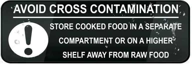 Acrylic Plastic Signs 3x8 Inch Avoid Cross Contamination Food Raw ...
