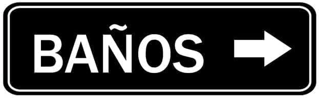 Acrylic Plastic Signs 3x8 Inch Banos Right Arrow Directional Acrylic ...