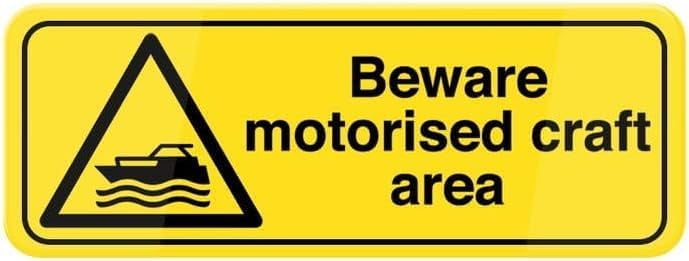 Acrylic Plastic Signs 3x8 Inch Beware Motorised Craft Area Sign Acrylic ...