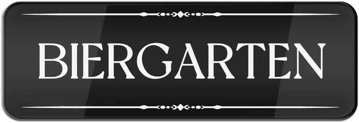 Acrylic Plastic Signs 3x8 Inch Biergarten Sign Rounded Corners Long ...