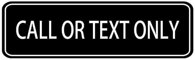 Acrylic Plastic Signs 3x8 Inch Call Or Text Only Acrylic Sign For ...