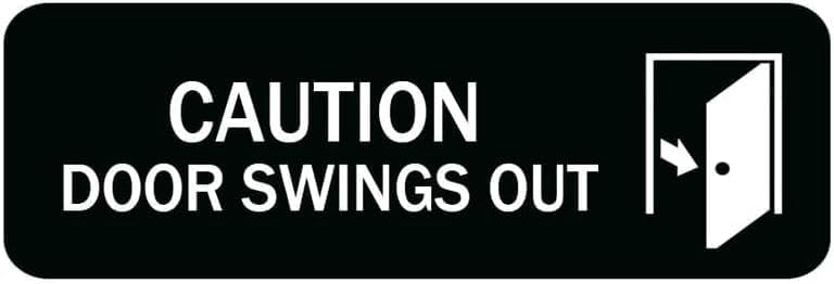 Acrylic Plastic Signs 3x8 Inch Caution Door Swings Out Sign Stickers ...
