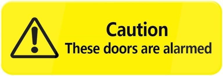 Acrylic Plastic Signs 3x8 Inch Caution These Doors Are Alarmed Sign For ...