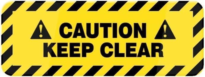 Acrylic Plastic Signs 3x8 Inch Caution Keep Clear Sign Yellow Acrylic ...