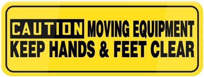 Acrylic Plastic Signs 3x8 Inch Caution Moving Equipment Keep Hands Feet ...