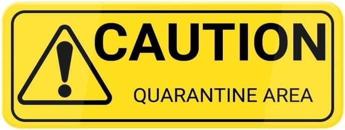 Acrylic Plastic Signs 3x8 Inch Caution Quarantine Area Warning Door ...