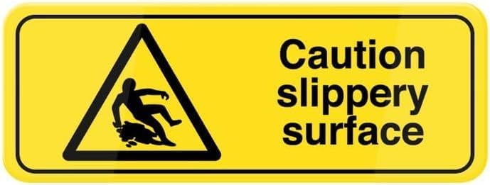 Acrylic Plastic Signs 3x8 Inch Caution Slippery Surface Sign Yellow ...