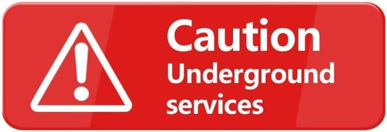 Acrylic Plastic Signs 3x8 Inch Caution Underground Services Sign ...